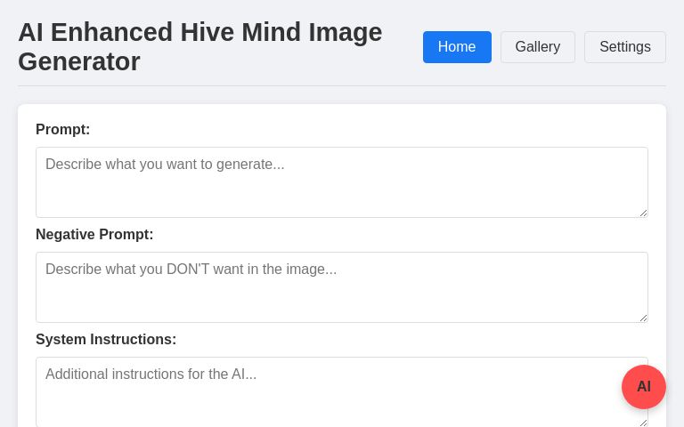AI Enhanced Hive Mind Image Generator