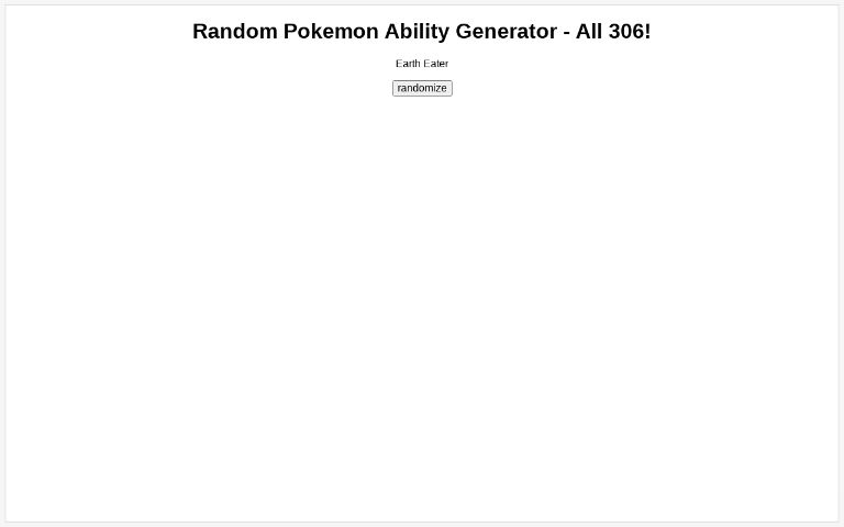 Random Pokemon Ability Generator - All 306!