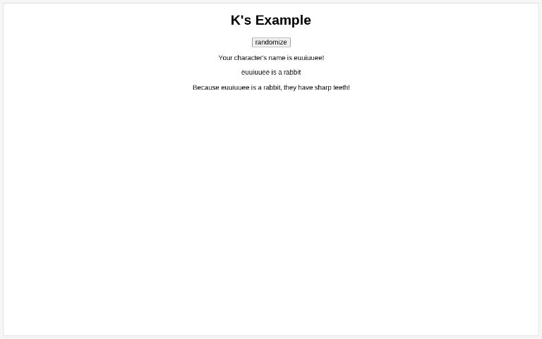 K's Example ― Perchance Generator