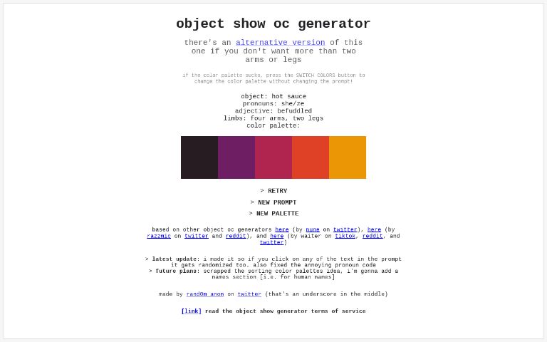 object show oc generator