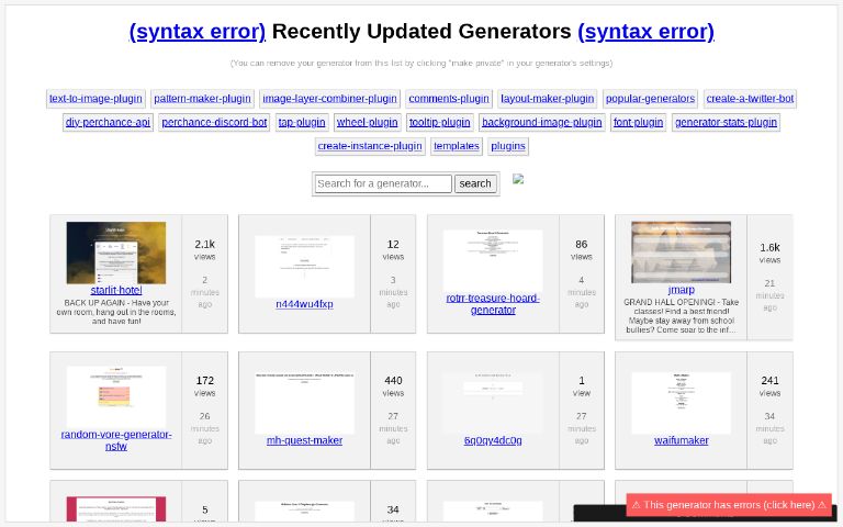 Recently Updated Generators