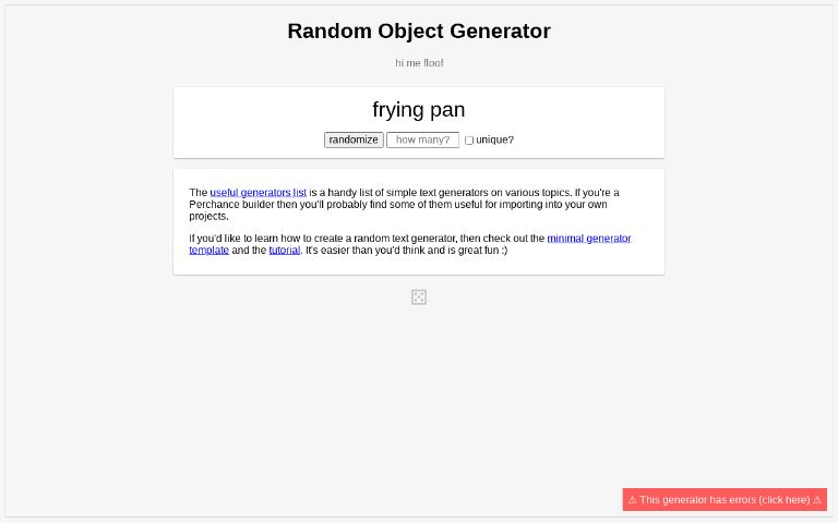 Random Object Generator