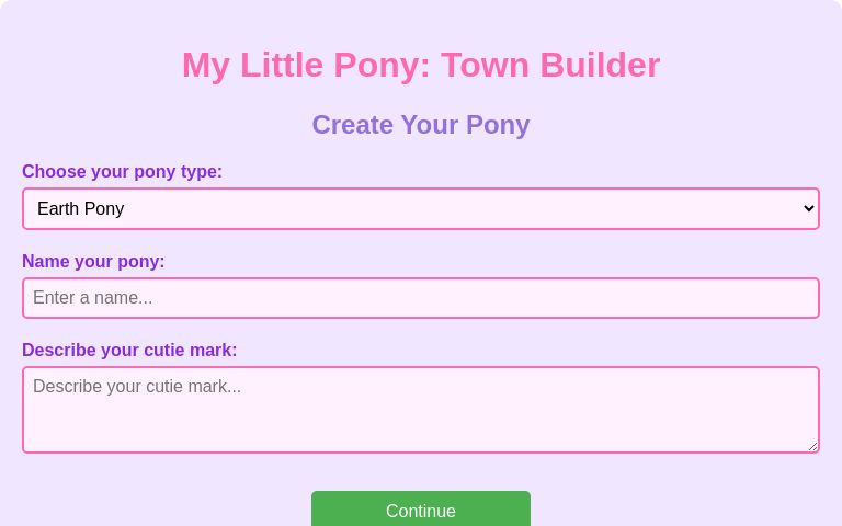 My Little Pony: Town Builder ― Perchance Generator