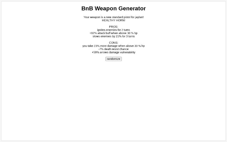 BnB Weapon Generator