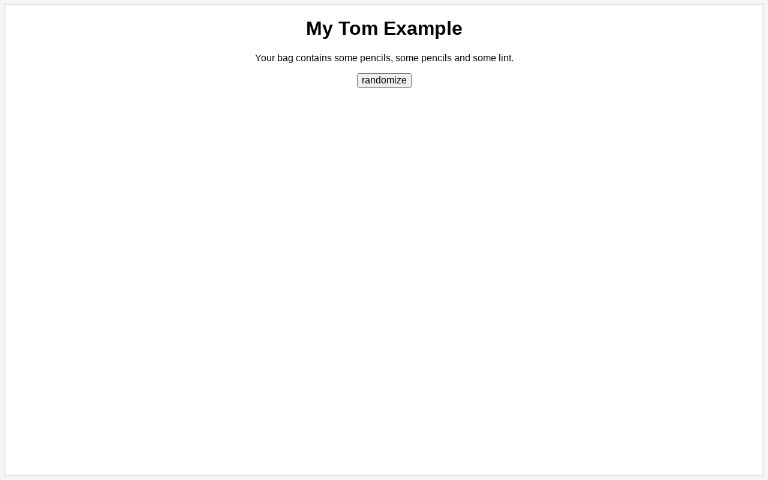 My Tom Example ― Perchance Generator