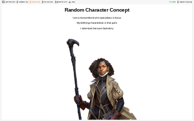 Random Character Concept ― Perchance Generator
