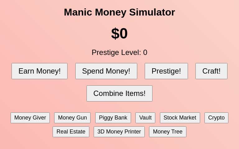 Manic Money Simulator ― Perchance Generator