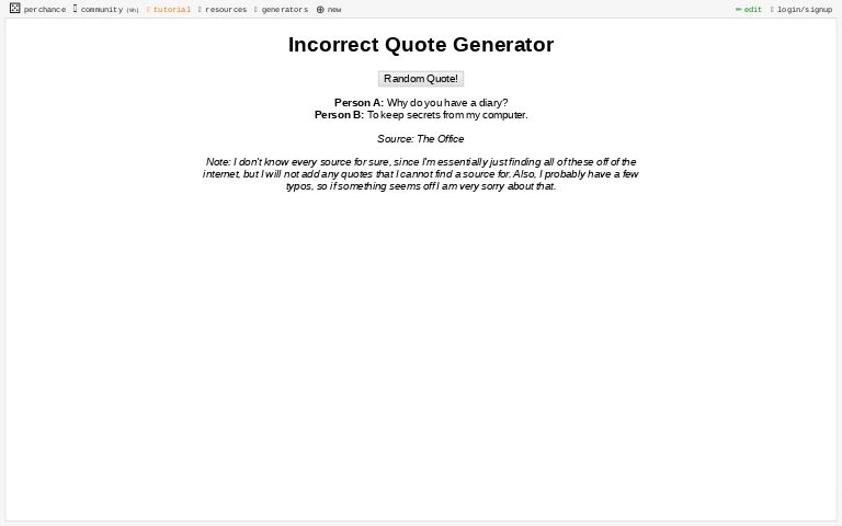Incorrect Quote Generator