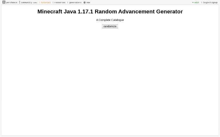 Minecraft Java 1.17.1 Random Advancement Generator