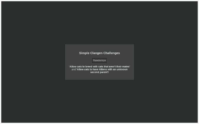 Simple Clangen Challenges ― Perchance Generator