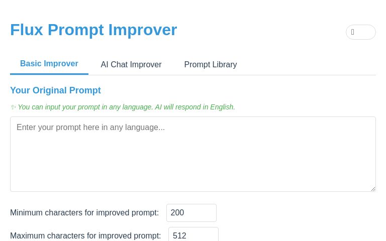 Flux Prompt Improver ― Perchance Generator
