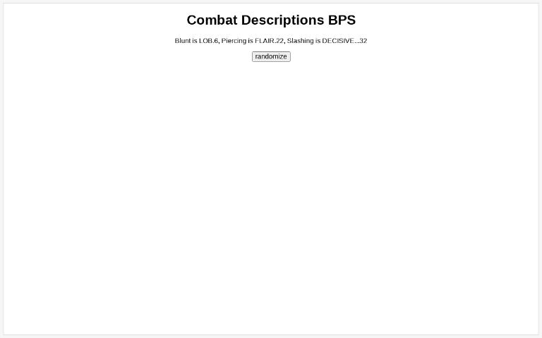 Combat Descriptions BPS ― Perchance Generator
