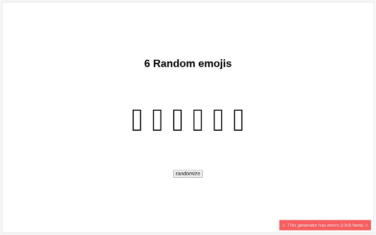 6 Random emojis ― Perchance Generator