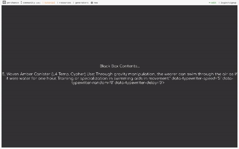 The Black Box ― Perchance Generator