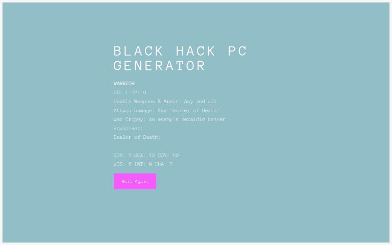 Black Hack PC Generator