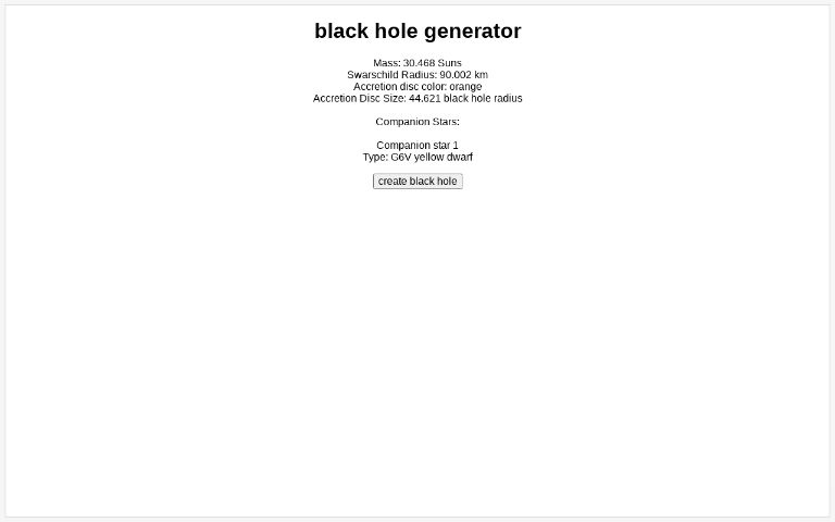 black hole generator