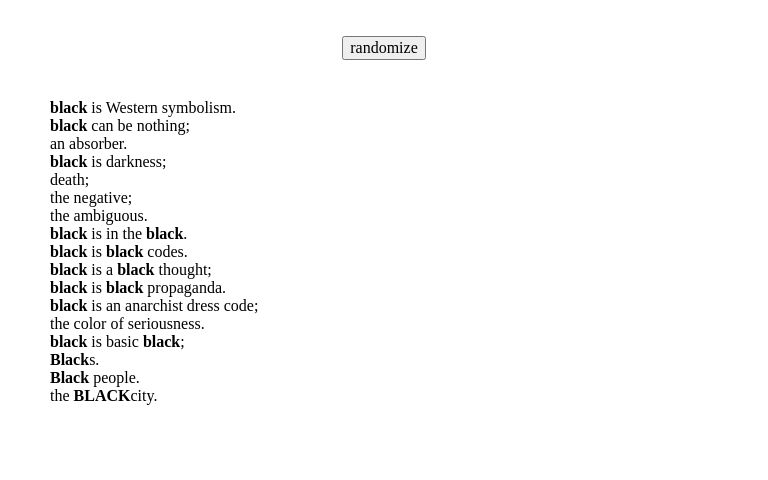 Black Semantic ― Perchance Generator