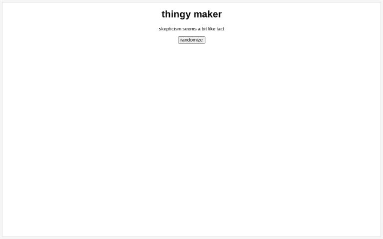 thingy maker ― Perchance Generator
