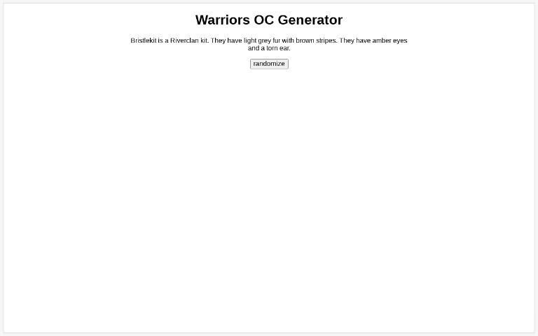 Warriors OC Generator