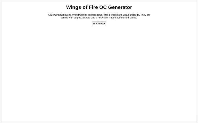Wings of Fire OC Generator