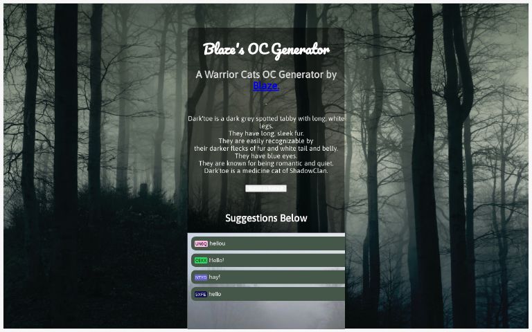 Blaze's OC Generator