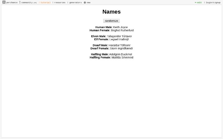 Names ― Perchance Generator
