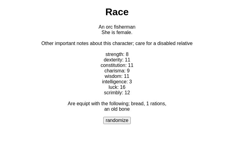Race ― Perchance Generator
