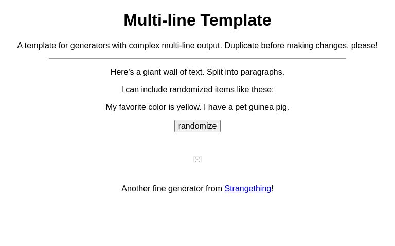 Multi-line Template ― Perchance Generator