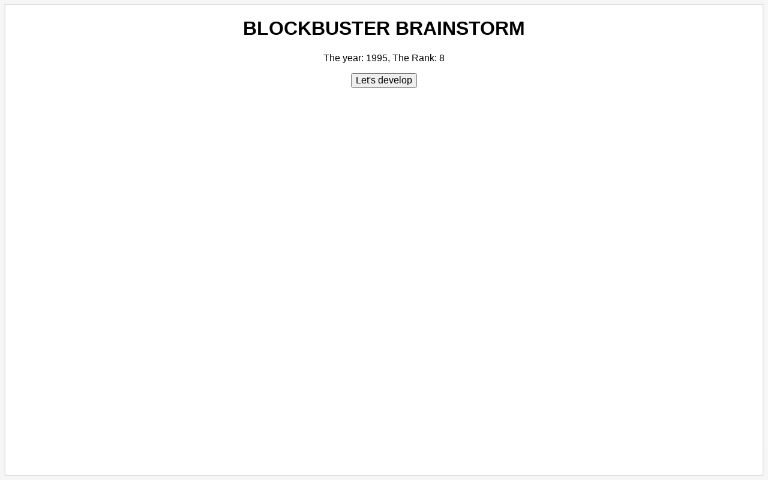 BLOCKBUSTER BRAINSTORM ― Perchance Generator
