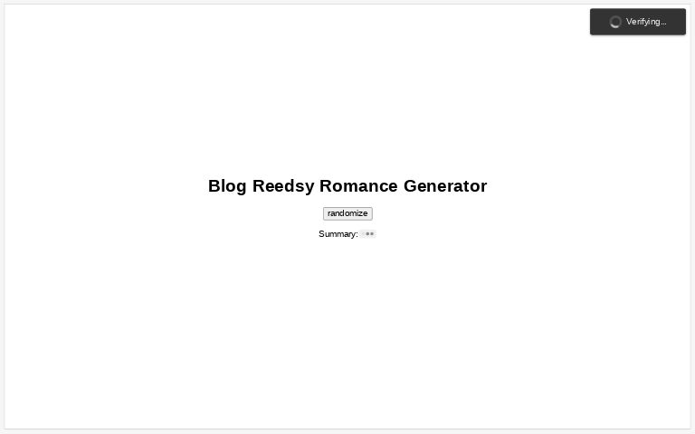 Blog Reedsy Romance Generator