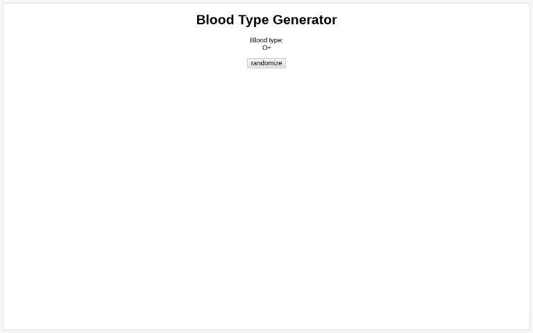 Blood Type Generator