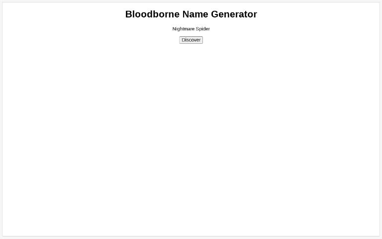 Bloodborne Name Generator
