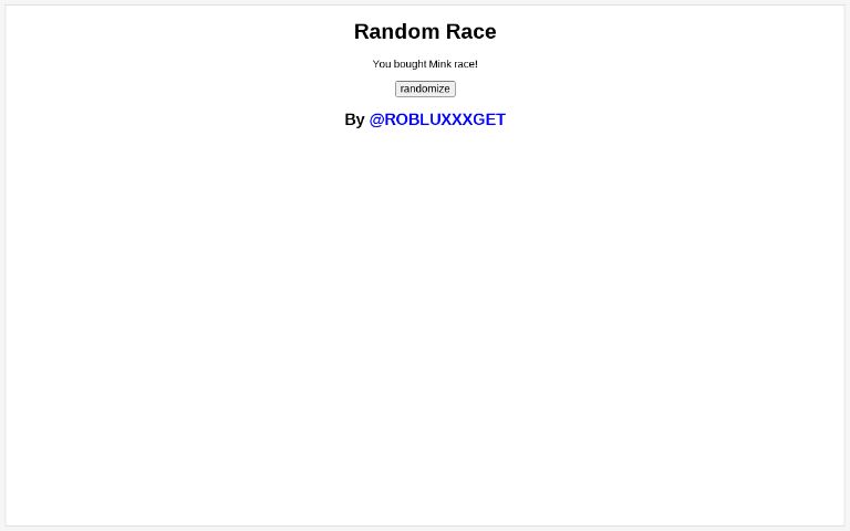 Random Race ― Perchance Generator