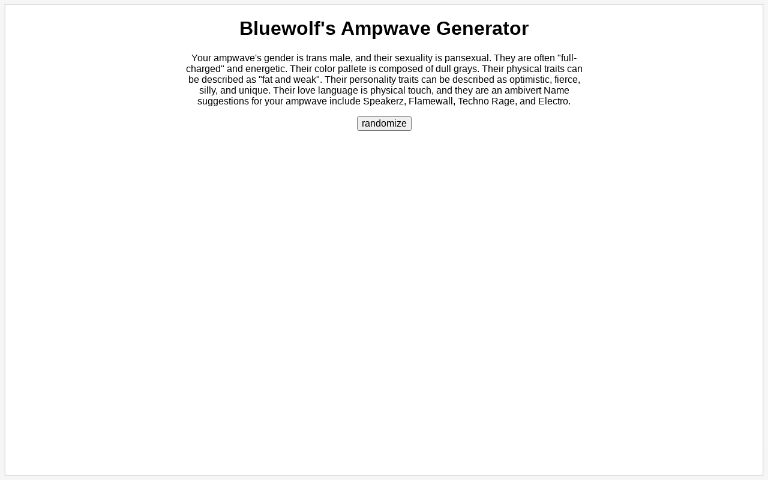 Bluewolf's Ampwave Generator