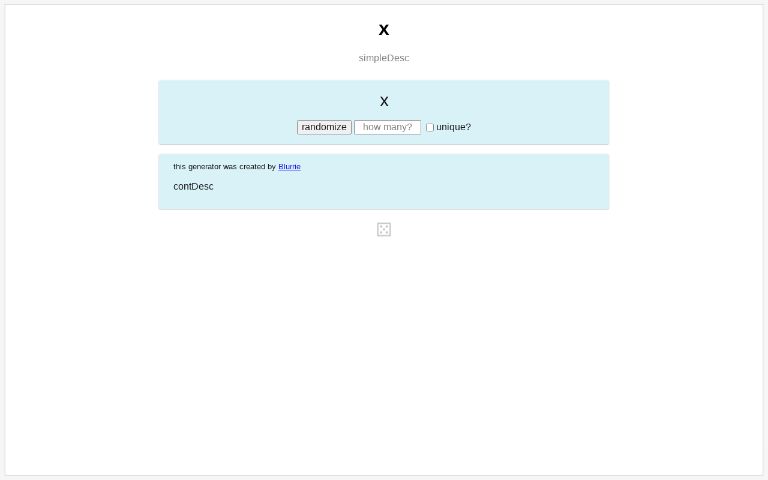 x ― Perchance Generator