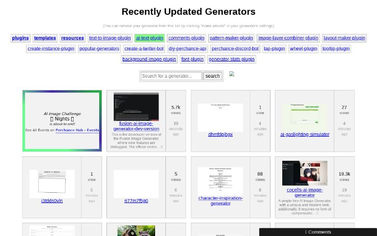 Recently Updated Generators