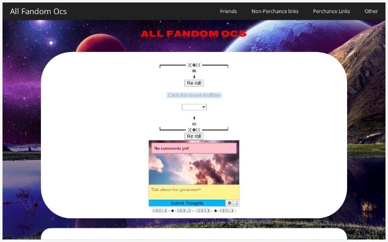 Fannon oc ― Perchance Generator