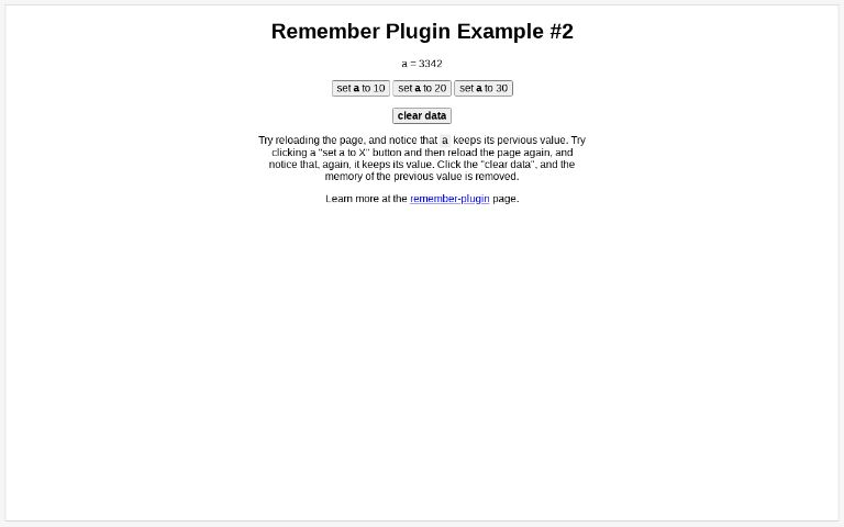 Remember Plugin Example #2
