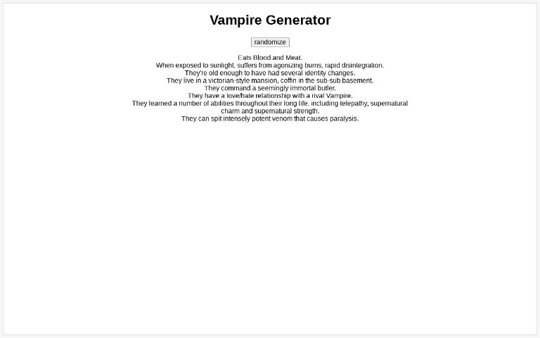 Vampire Generator ― Perchance