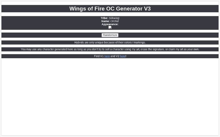 Wings of Fire OC Generator V3