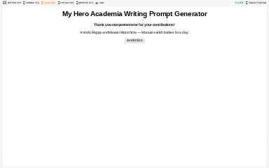 My Hero Academia Writing Prompt Generator
