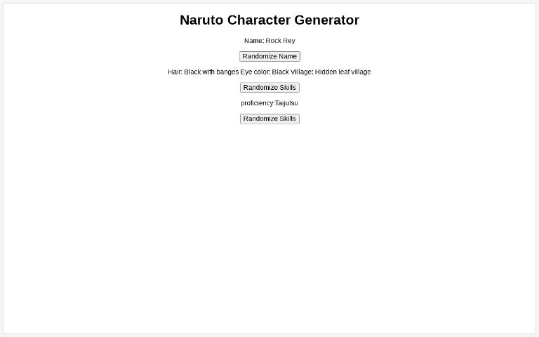 Naruto Character Generator