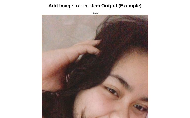 Add Image to List Item Output (Example) ― Perchance Generator