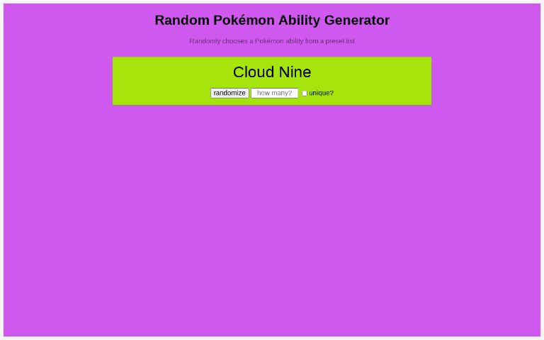 Random Pokémon Ability Generator