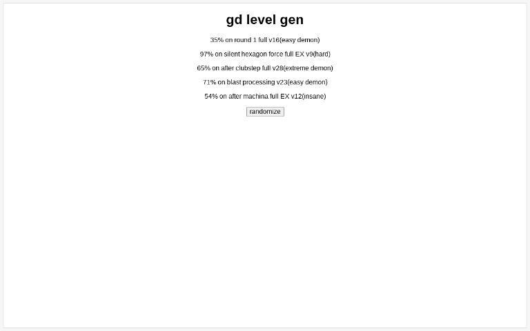 gd level gen ― Perchance Generator