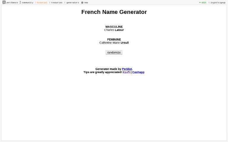 French Name Generator