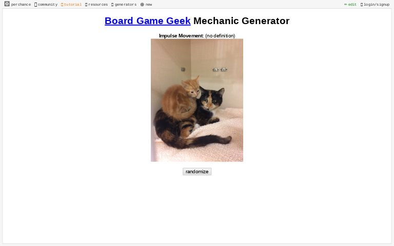 Board Game Geek Mechanic Generator