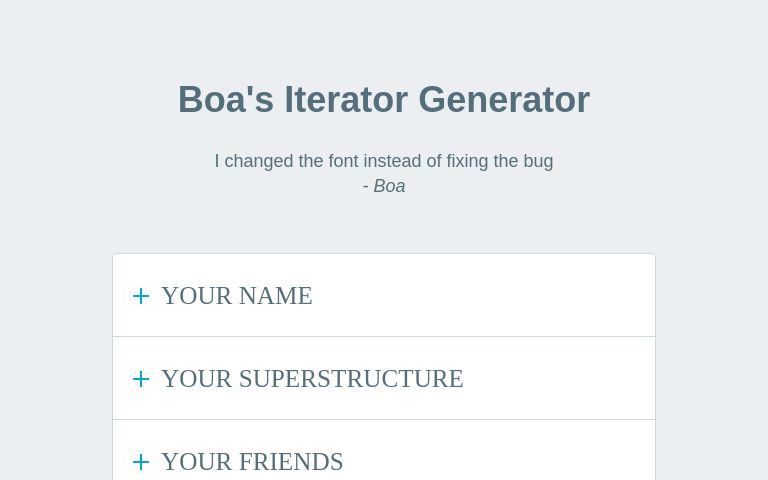 Boa's Iterator Generator