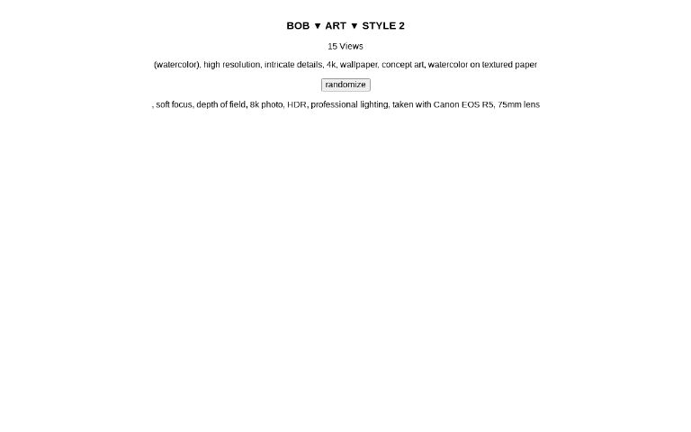 Bob Art Style2 ― Perchance Generator