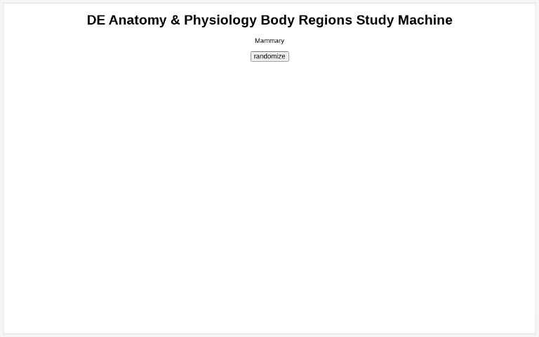 DE Anatomy & Physiology Body Regions Study Machine ― Perchance Generator